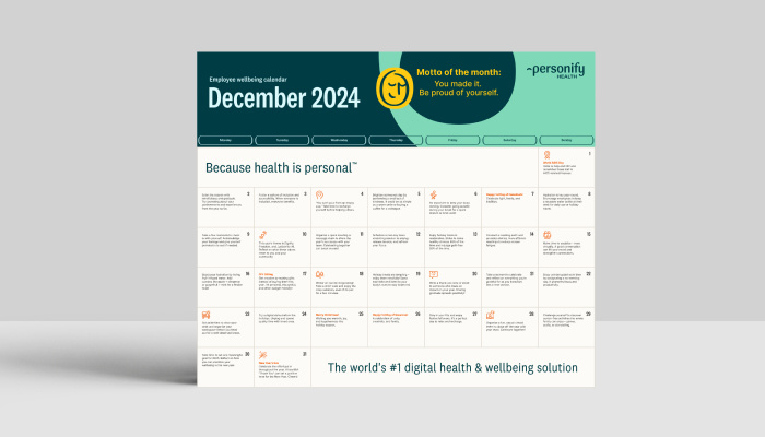 December 2024 workplace wellbeing calendar